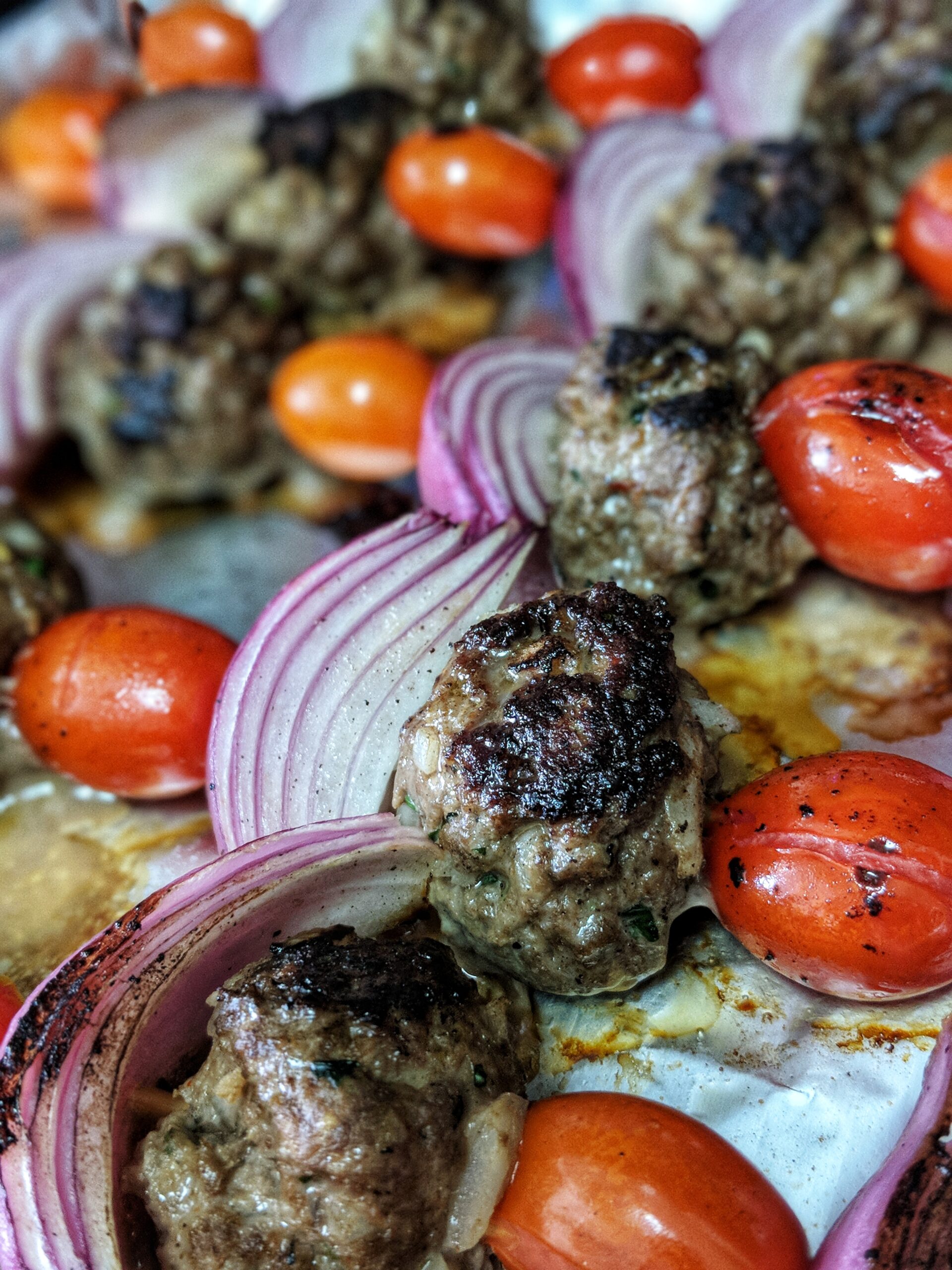 Beef Kofta Meatball Kebabs with Lemon Herb Tahini Sauce